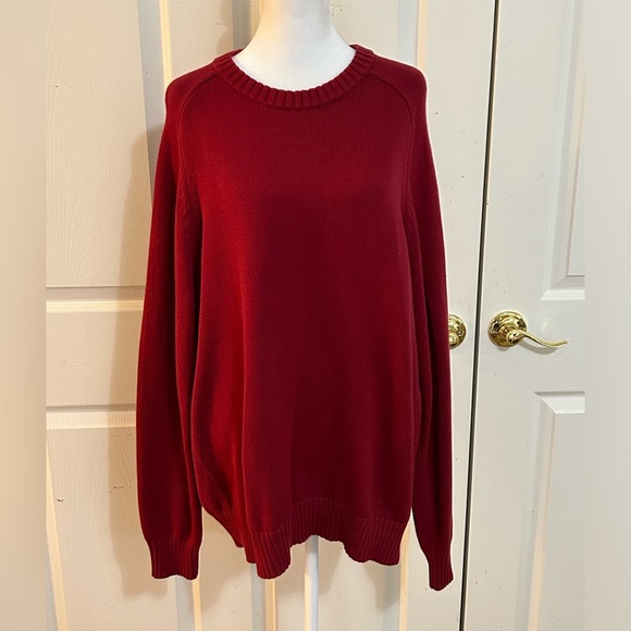 Lands' End | Sweaters | Lands End Mens Deep Red Sweater Large | Poshmark
